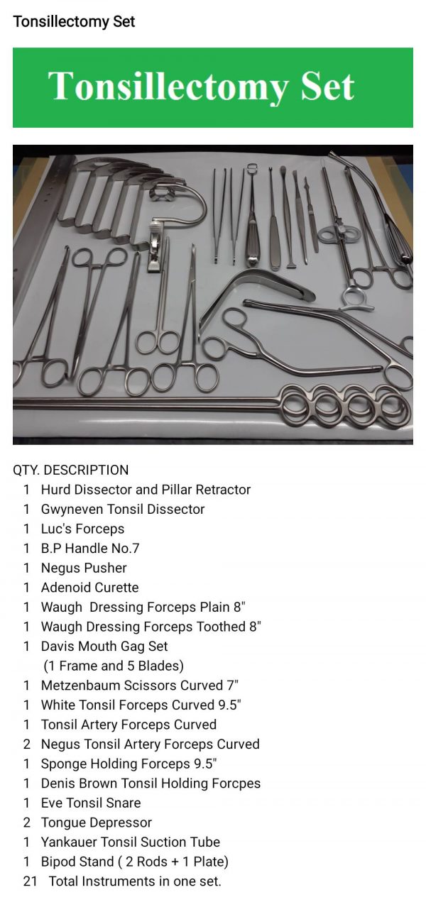 Tonsillectomy Set With Case Export Quality | BUY MEDICAL THINGS